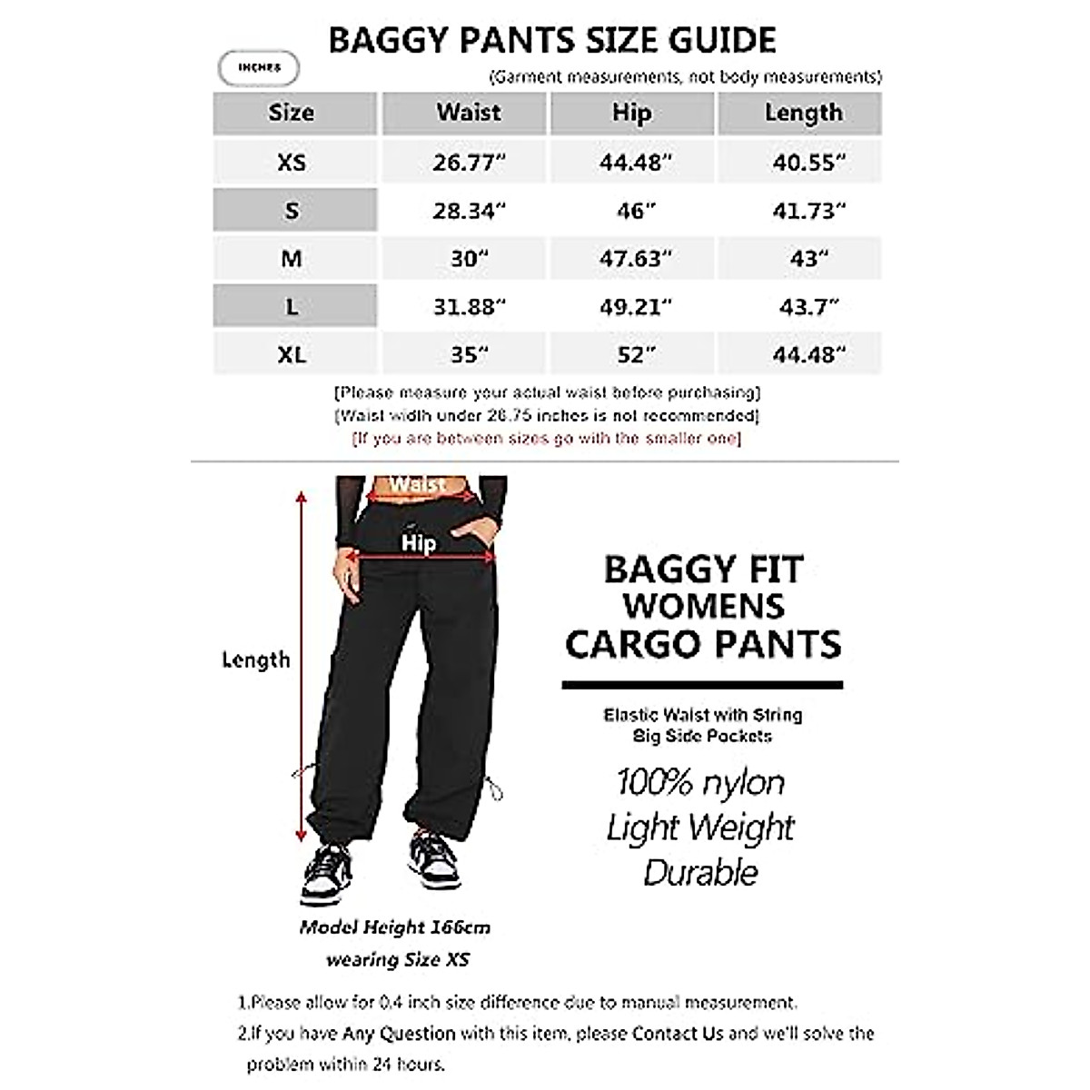 DISCIPBUSH Cargo Pants Women Baggy - Parachute Pants for Women Trendy, Womens Cargo Pants Y2K Pants, Baggy Pants Women, Streetwear Women Cargo Pants for Girls' Fashion, Khaki Pants for Women L