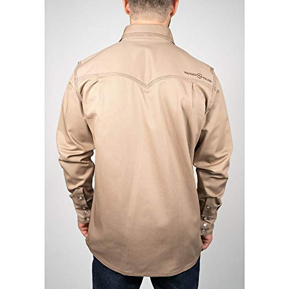 Western Welder Outfitting - Welding Shirt Western Style | Light Weight Tripled-Stitched Welding Shirts, Relaxed Fit, Non FR (XL, Khaki)