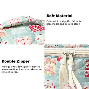 Cotton Makeup Bag Large Travel Coquette Aesthetic Makeup Bag Portable Cosmetic Bag Lightweight Cute Toiletry Bag Kawaii Cosmetic Pouch for Ladies Girls (Sheep)