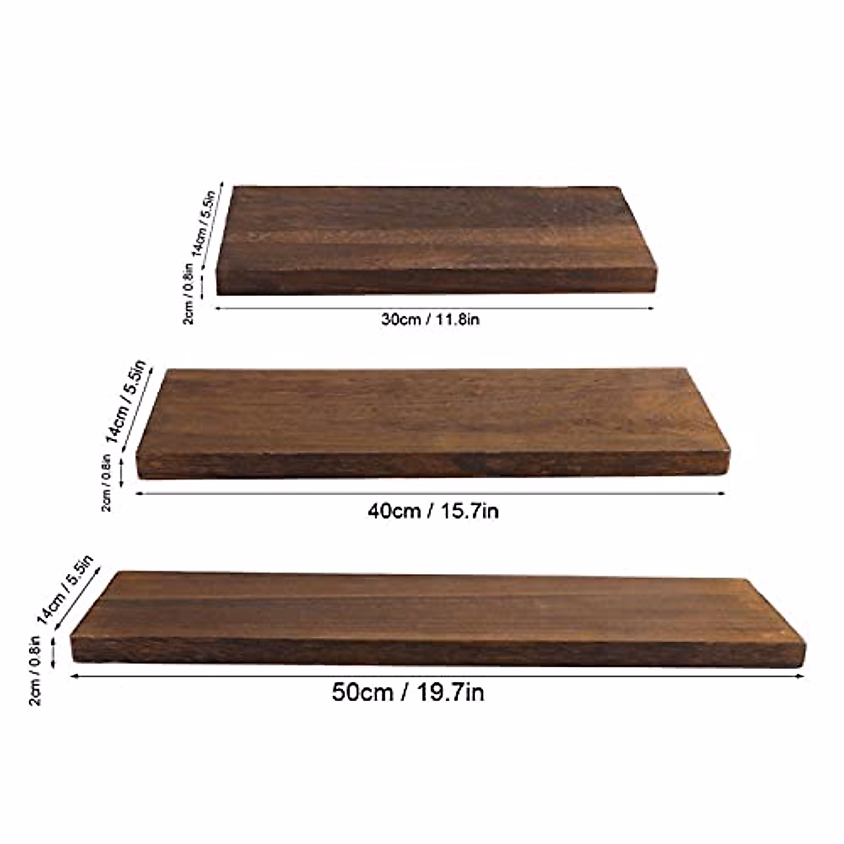 Floating Shelves, Brown Creative Living Room One Word Partition Simple Bedroom Hanging Decorative Shelf TV Background Bookshelf Wall Mounted Invisible Brackets for Bathroom Kitchen Decor(50*14*2cm)