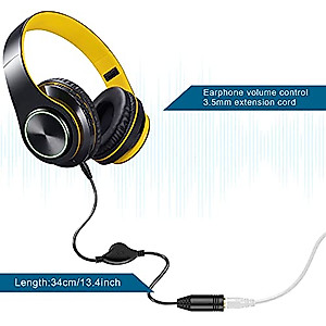 PChero 2 Packs 3.5mm Headphone Extension Cables with Mic, Male to Female Stereo Audio Jack Extender Aux Extension Adapter Cords with Volume Control