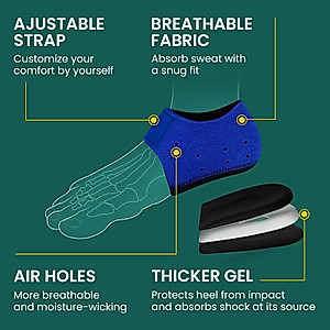 Heel Protector Cups for Women Shoes - Welnove Heel Inserts Pads for Plantar Fasciitis Relief, Heel Support Cushion for Heel Pain Heel Spur Achilles Tendinitis Dry Cracked Heels(W 4.5-9 / M 5-8)