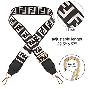 W WINTMING Guitar Straps for Handbags Adjustable Crossbody Purse Straps Replacement Lettering Vintage Wide Shoulder Strap for Crossbody Bag Handbags (Yellow-Blue)