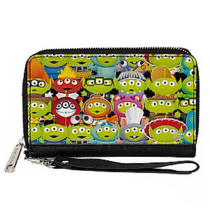 Buckle-Down Women's PU Zip Around Wallet Rectangle-Pixar Studios Collection, 7.5"x4.5"
