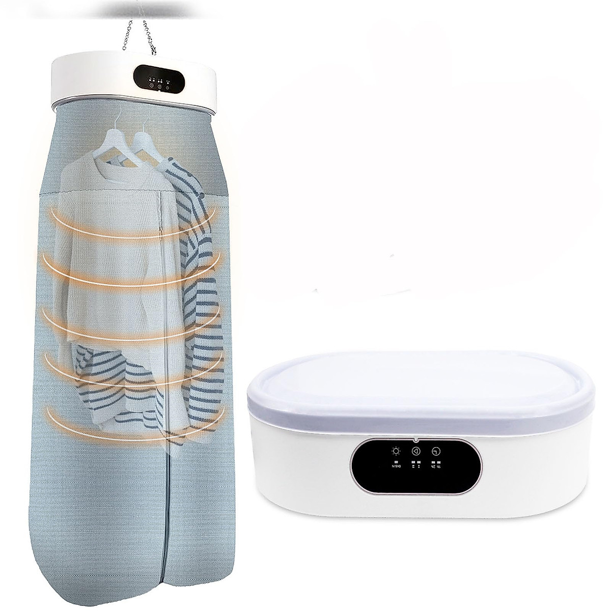 WUEURU Portable Mini Clothes Dryer, Travel Dryer Small Clothes Electric Dryer Machine Laundry Drying Clothes Laundry Dryer Hanging Clothes Dryer Electric, Foldable Dryers for Apartment Home Dorm RV