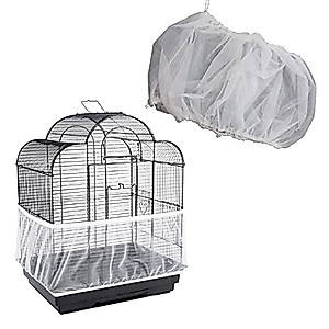 ZOCONE Bird Seed Guards & Catchers 8"×80" Stretchy Adjustable Drawstring Bird Cage Mesh Net Cover Cage Skirt