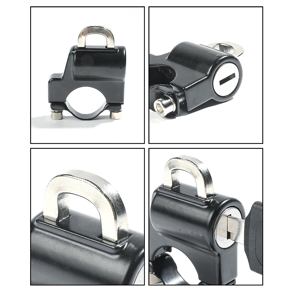 Zlirfy Motorcycle Helmet Lock - Anti-Theft Security Lock with 2 Keys, Aluminum Alloy 22mm-26mm, Tamper-Proof for Motorbike, Scooter, Street Bike