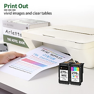 JINTUM Remanufactured PG-275XL/CL-276XL Ink Cartridge Replacement for Canon 275 and 276 Ink Cartridges for Canon PIXMA TS3522 TR4720 TS3520 Printer (2 Pack, 1 Black + 1 Tri-Color)