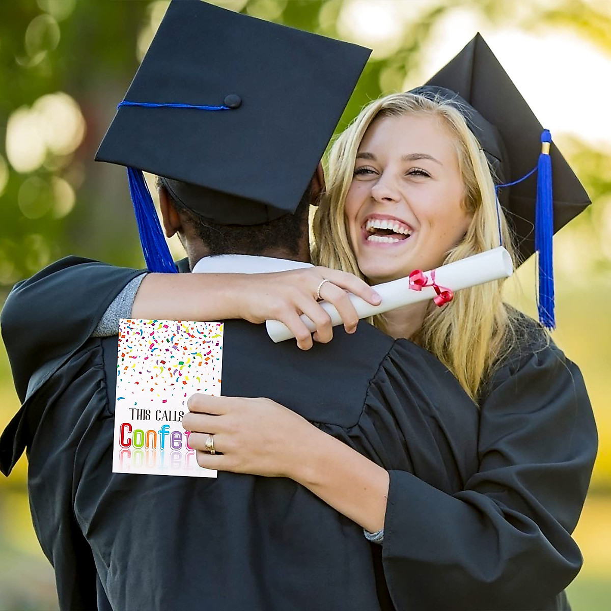 WaaHome You Did It Graduation Card for Her Him 2024, 4''x6'' Funny This Calls for Confetti Congrats Grad Gift Card For Girls Boys Seniors, Confetti Graduation Greeting Card with Envelope