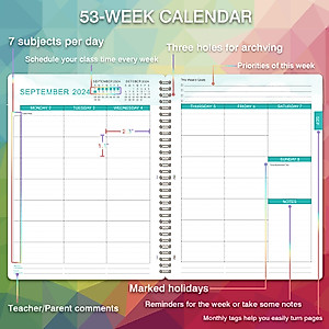 Student Planner 2024-2025 - School Planner, July 2024- June 2025, 8.5" x 11", 2024-2025 Student Planner/Academic Planner with 3-Hole Punched