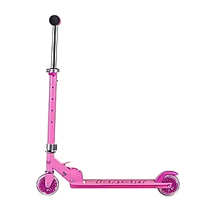 Voyager 2 Wheel Kick Scooter with Light Up Wheels and T-bar – Foldable, Non-Slip Deck, Comfortable & Smooth Ride