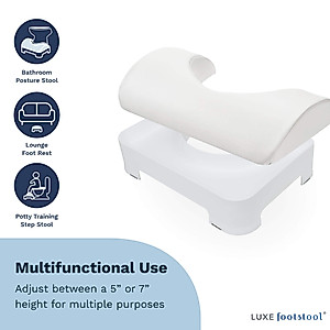 LUXE Bidet NEO 120 White, Whift Toilet Scents Spray Lemon Peel Scented 120mL, Luxe Comfort Soft and Ergonomic Toilet Footstool and Luxe Elongated Toilet Seat Bundle