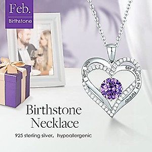 CDE Forever Love Heart Women Necklace 925 Sterling Silver Rose Gold Plated Birthstone Pendant Necklaces for Women with Cubic Jewelry Gifts Birthday Gift for Mom Women Wife Girls Her