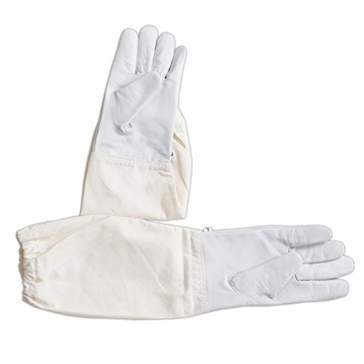 Forest Beekeeping Supply - Goatskin Leather Beekeeper's Glove with Long Canvas Sleeve & Elastic Cuff. (Large)