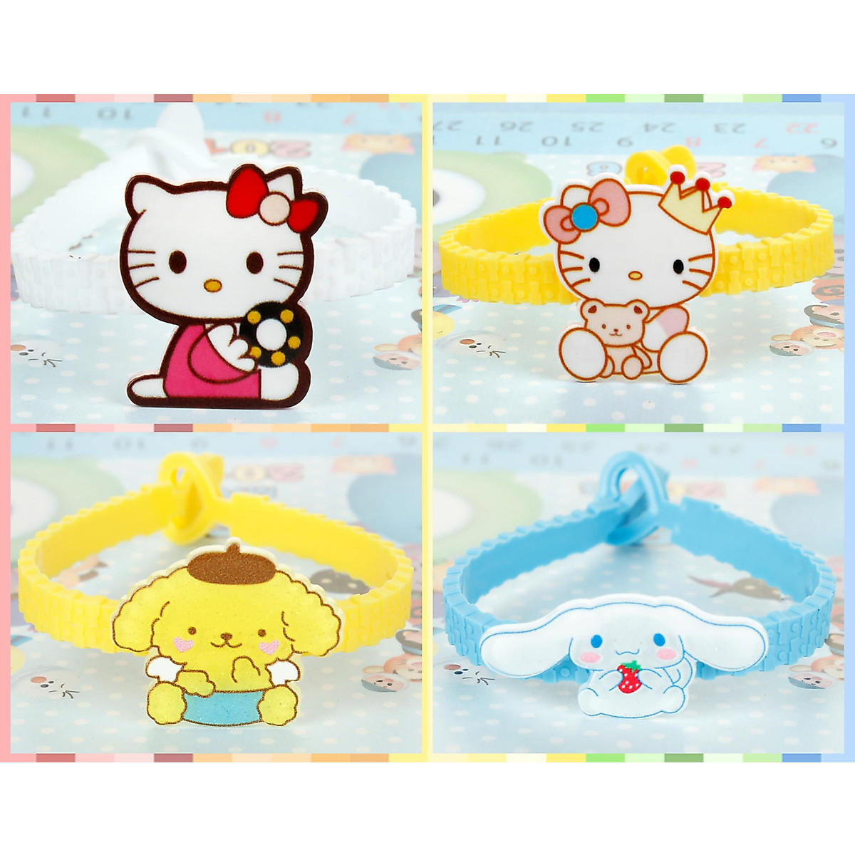 YAOSHUXIAN 15pcs Cartoon Character Bracelets Wristband Bracelets for Birthday Party Supplies Favors Prize Rewards