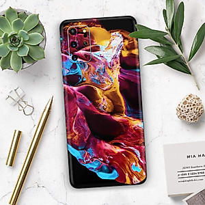 DesignSkinz Liquid Abstract Paint V33 Protective Vinyl Decal Wrap Skin Cover Compatible with The Samsung Galaxy S20 (Screen Trim & Back Glass Skin)