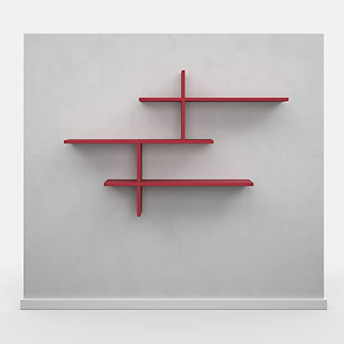 Ada Home Décor Webster Wall Shelf, 48.5'' x 31.5'' x 8.5'', Burgundy