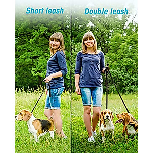 oneisall Hands Free Dog Leash,Multifunctional Dog Training Leads,8ft Nylon Double Leash for Puppy,Small & Large Dogs