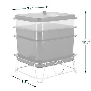 Worm Nerd WN41 4-Tray Worm Composting Bin Kit with Coco Coir Brick for Recycling Food Waste, Worm Castings, Worm Tea, Vermiculture and Vermicomposting, Black