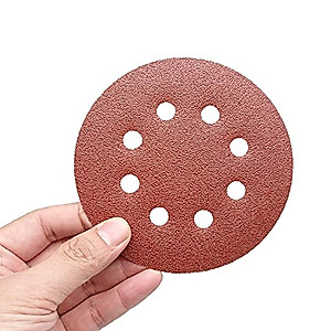 35 Pcs Sanding Discs, 5 Inch Hook and Loop Sandpaper Set 8 Hole Sanding Discs 7 Grades Include 60, 80, 100, 120, 150, 180, 240 Assorted Grit Sand Paper for Random Orbital Sander