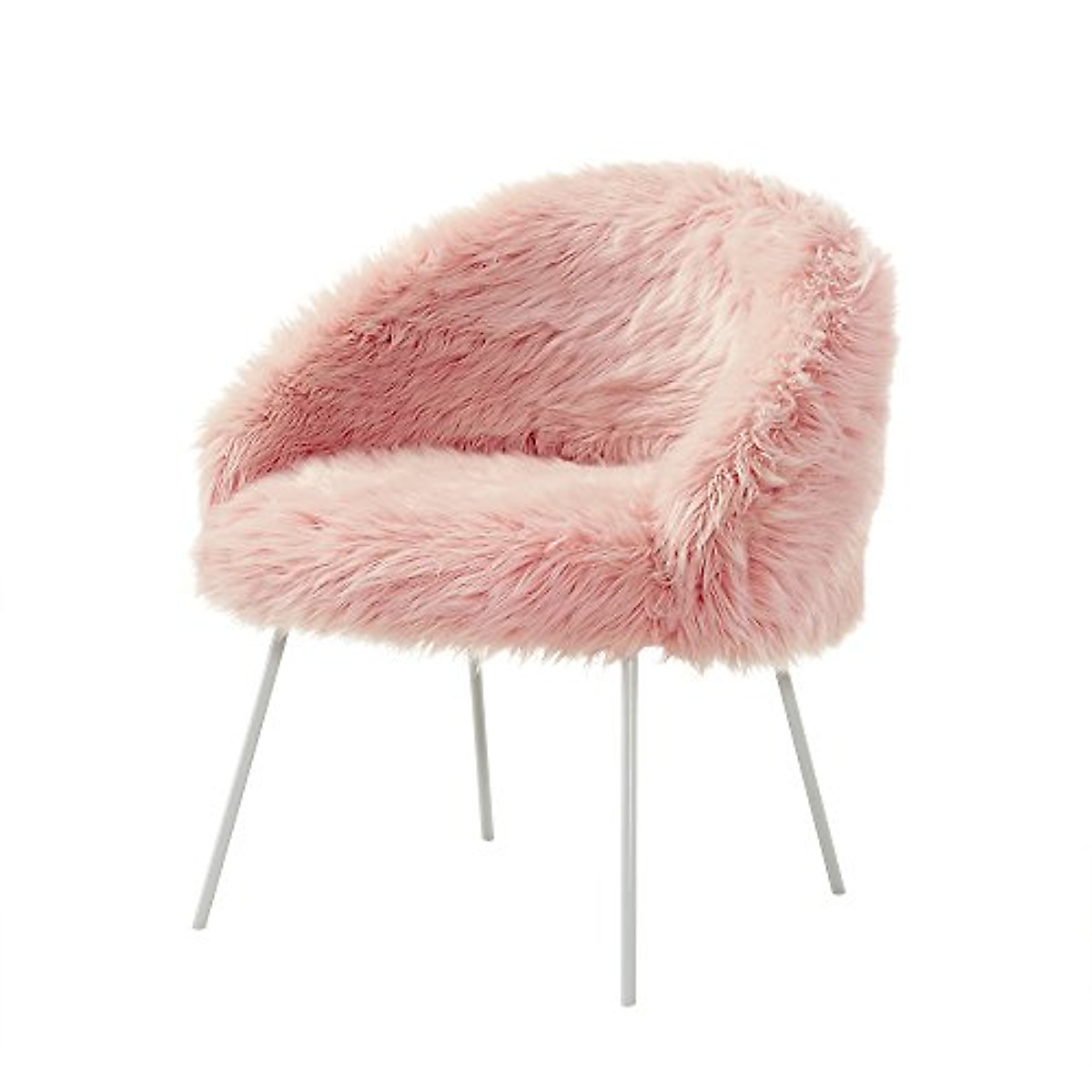 Ana Rose Fur Accent Chair - Metal Legs | Upholstered | Living Room, Entryway, Bedroom | Inspired Home