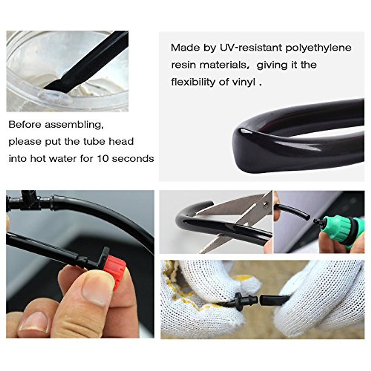 MIXC 1/4 inch Blank Distribution Tubing Drip Irrigation Hose, 50ft Roll