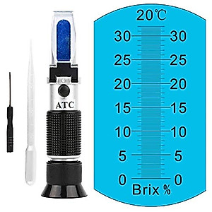 AIHG Hand Held Refractometer,Portable 0~32% Brix Meter Refractometer for Food Fruit Beverages Beer Wine Sugar Content Test