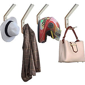 Pmsanzay 2/PK Helmet Holder Hook, Sturdy Helmet Display Rack, Wall Mounted Helmet Storage Rack Hanger, for Motorbike Jacket Wall Display Rack, Stainless Steel- Hardware Included Easy to Install.
