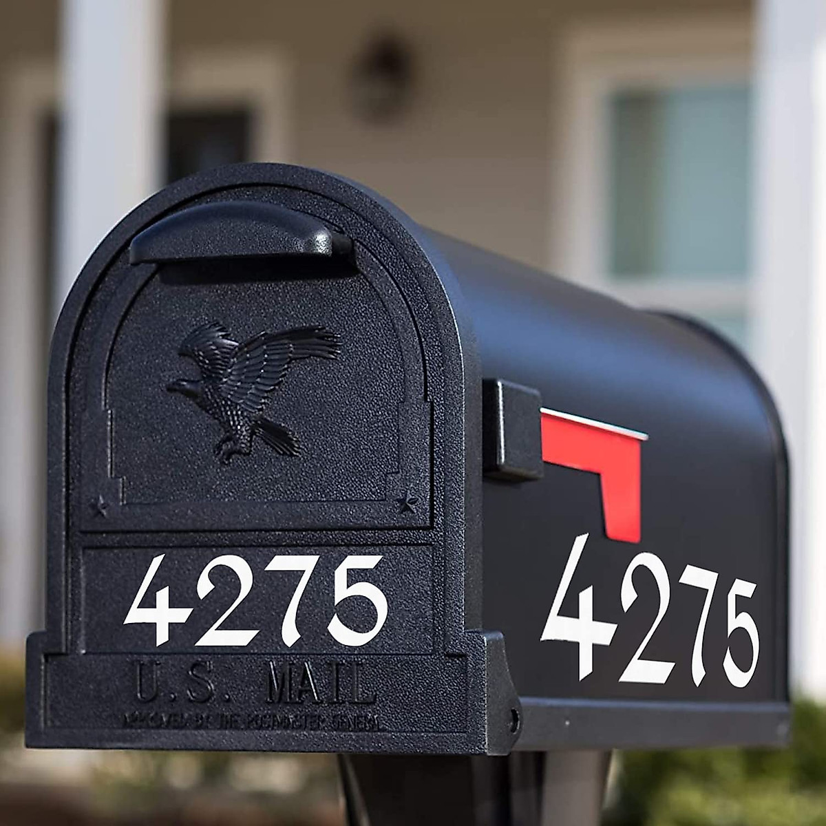 Reflective White 3 Sets Mailbox Numbers Sticker Decal Die Cut Bold King Style 3" Self Adhesive Premium Vinyl Numbers for Mailbox, Signs, Window, Door, Cars, Trucks, Home, Business, Address Number