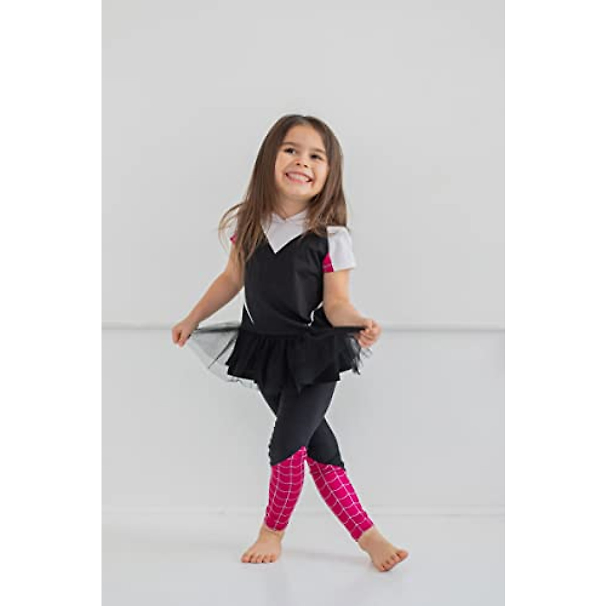 Marvel Spider-Man Spider-Gwen Ghost Spider Little Girls Cosplay T-Shirt and Leggings 7-8
