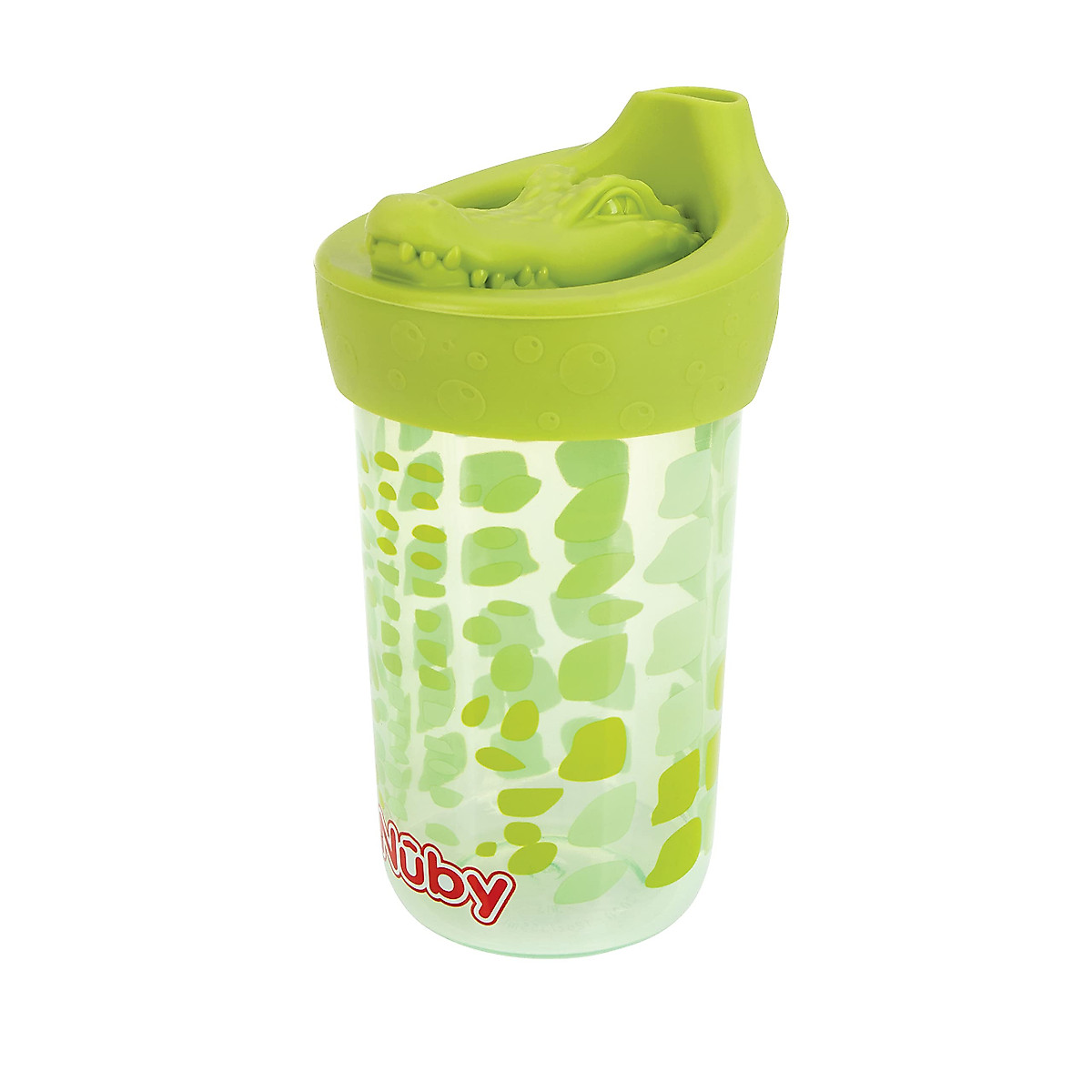 Nuby No Spill 3D Character Sippy Cup with Soft Touch Flo Silicone Top, 12 Ounce, Alligator