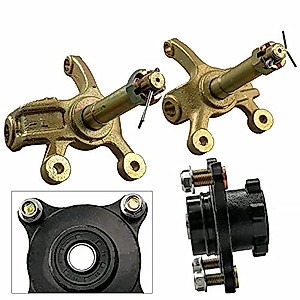 PanDair Upgraded 4 Stud Wheel Hub Front Steering Spindle Brake Disc Rotor,Front Steering Knuckle Hub Assembly for 125cc 150cc 200cc Quad Dirt Bike Go Kart Buggy 4 Wheeler ATV UTV DIY
