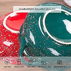 Cutiset 20 Ounce Speckled Glaze Ceramic Soup Bowls with Handles,for French onion, Soup, Chili, Set of 4