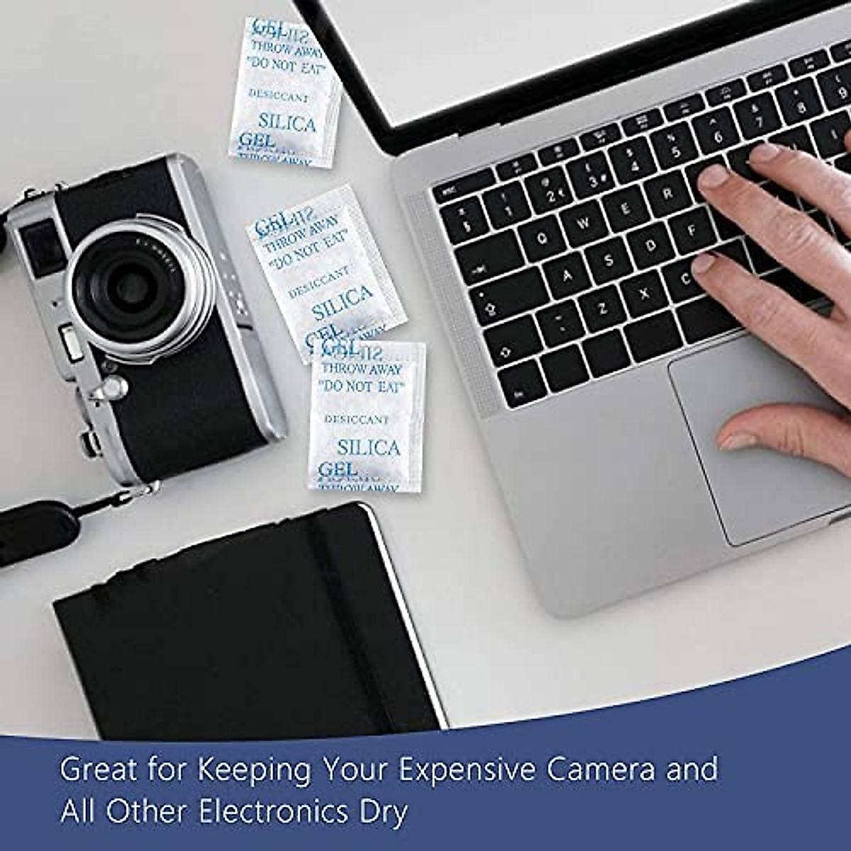 45 Pcs 5 Gram Silica Gel Packs, Transparent Desiccant, Desiccant Packets for Storage, Moisture Packs for Spices Jewelry Shoes Boxes Electronics Storage, Food Safe