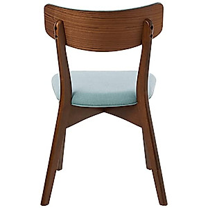 Christopher Knight Home Abrielle Mid-Century Modern Fabric Dining Chairs with Natural Walnut Finished Rubberwood Frame, 2-Pcs Set, Mint / Natural Walnut