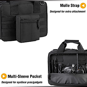 DBTAC Range Bag Soft Pistol Case XS (Urban Black) + Tactical Lunch Bag (Black), Durable Material with adjustable shoulder strap, Multi-functional Design