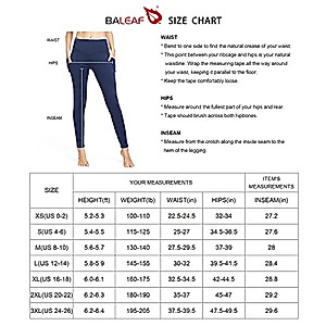BALEAF Fleece Lined Leggings for Women Thermal Winter Warm Leggings High Waisted Thick Yoga Pants Cold Weather with Pockets Black L