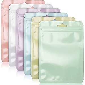 120 Pieces Flat Clear Food Storage Bags Flat Clear Food Storage Bags Plastic Bags for Packaging Party Favor Food Storage (Assorted Color, 4 x 6 Inch)