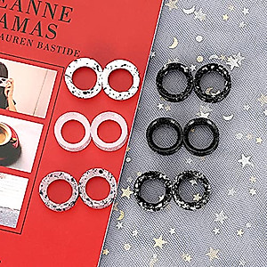 Stuppendux 6Pairs Soft Silicone Tunnels Set Ear Expander Tunnels Gauges Plugs Stretchers Double Flared Flesh Tunnels Ear Piercing Jewelry for Women Men 5/8" 16mm