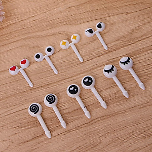 10Pcs Eye Fruit Fork Tableware Lunch Box Decor