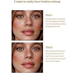 Natural Freckle Pen - 2Pcs for Different Color, Light Brown & Dark Brown, Long Lasting Waterproof Neutral Lightweight Freckle Makeup Tool