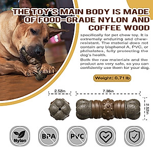 YIJISKY Ideal Chew Toy Great for Teeth Cleaning and Playtime，Dog Chew Toy for Aggressive Chewers Tough and Long-Lasting Toy for Large/Medium Dogs (Coffee)