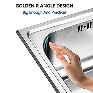 Stainless Steel Outdoor Single Bowl Station Utility Sink,Commercial Restaurant Sink,Drainer Kitchen Restaurant Storage Shelf,for Kitchen Bathroom Restaurant Farmhouse Laundry. ( Color : Cold alone , S