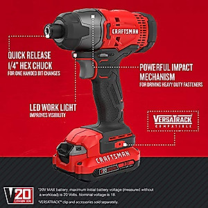 CRAFTSMAN V20 MAX Power Tool Combo Kit, 7-Tool Cordless Power Tool Set (CMCK700D2AM)