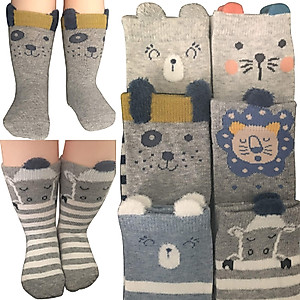 BSLINO Baby Socks 6 Pairs Non Skid 12-36 Months Baby Boys Girls Toddler Anti Slip Skid Slipper Stretch Socks Footsocks Sneakers Socks