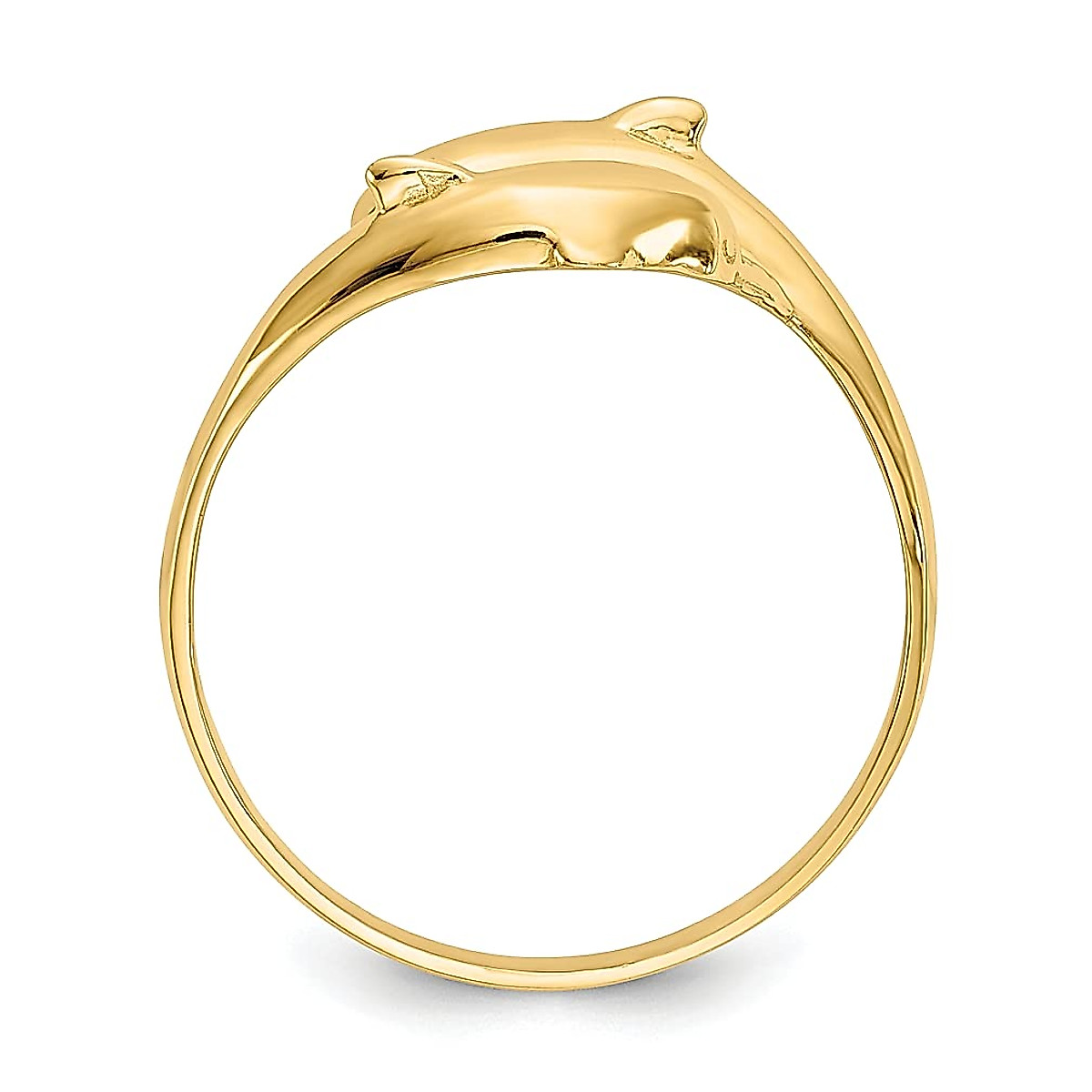 IceCarats 14K Yellow Gold Sea Dolphin Ocean Fish Beach Nautical Ring Size 6.5