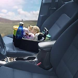 FH Group E-Z Travel Multi-Use Car Organizer with Cup Holders Back Seat Storage Blue