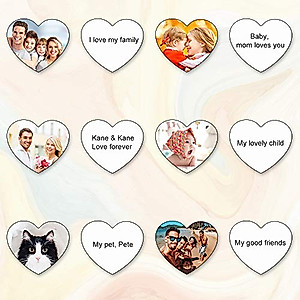 Nauchild Photo Keychain Personalized Heart Key Chain with Engraving Text/Name/Date Anniversary Keychain for Women/Men (silver 1)