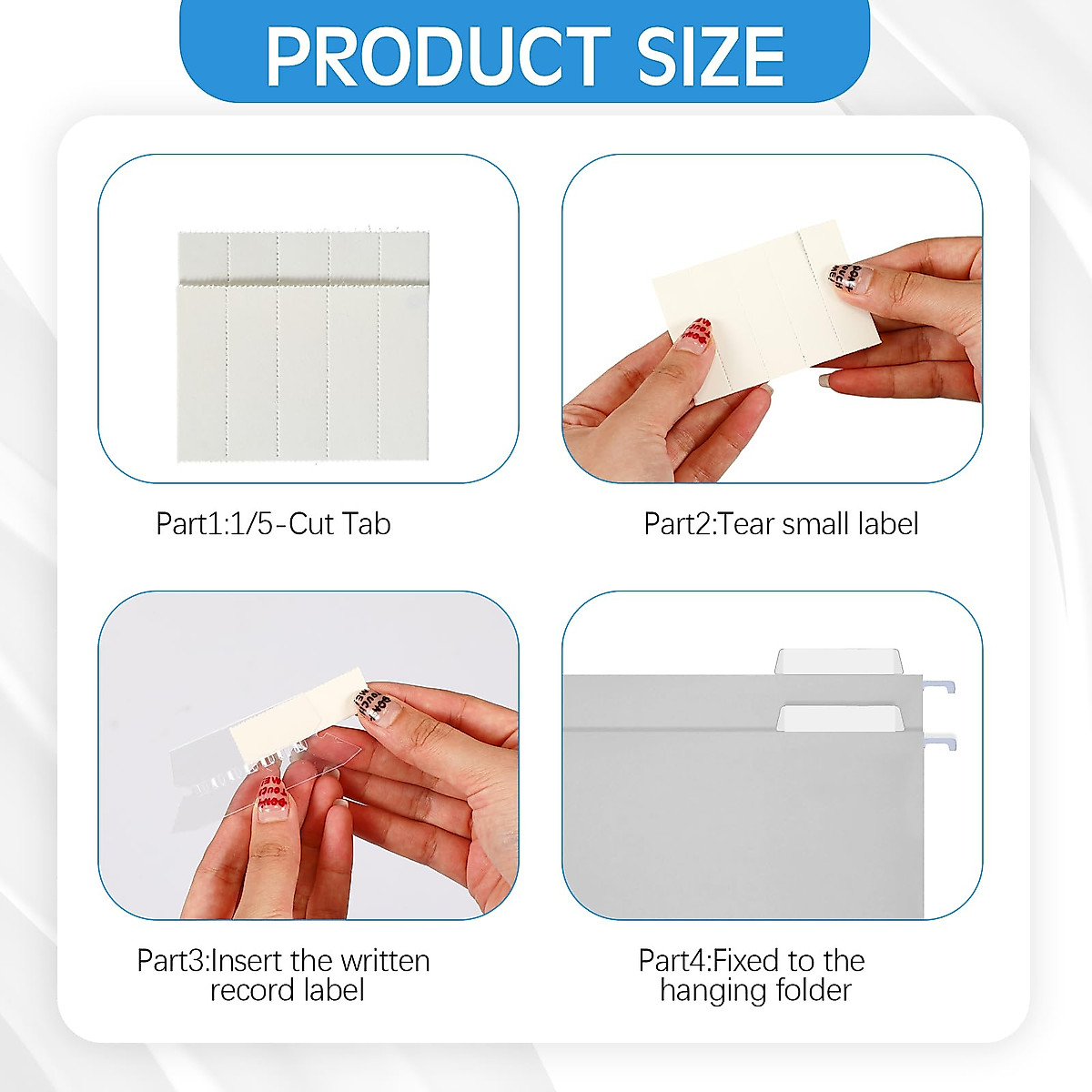 Qeeenar 80 Pack Hanging File Folders Letter Size File Cabinet 1/5 Cut Adjustable Tabs Filing Folders Organizer Bulk for Office School Home Document Storage Supplies, 12.4 x 9.4 Inch (Grey)