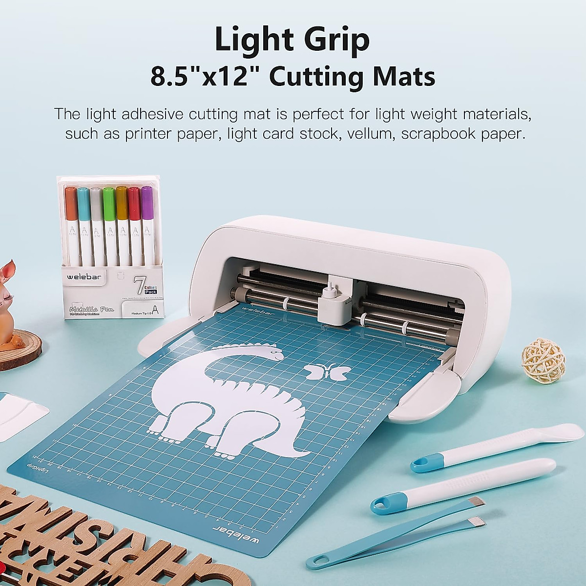 Welebar 8.5"x12" Cutting Mats for Cricut Joy Xtra, Variety Adhesive(StandardGrip,LightGrip,StrongGrip,3 Mats) Sticky Non-Slip Cut Mat for Sewing Quilting Crafts